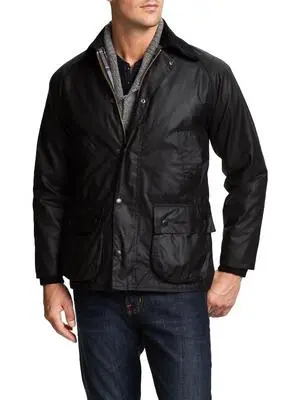 Barbour Bedale Water Resistant Waxed Cotton Jacket - Black