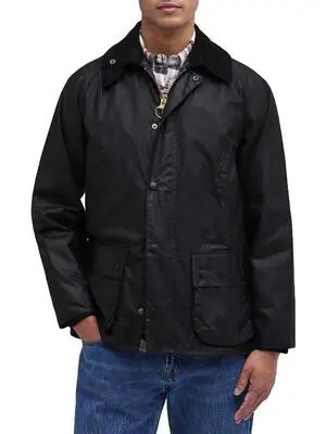 Barbour Bedale Water Resistant Waxed Cotton Jacket - Black
