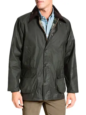 Barbour Barbour Bedale Water Resistant Waxed Cotton Jacket Sage1
