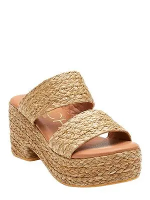 Matisse Ocean Ave Espadrille Platform Slide Sandal - Cognac