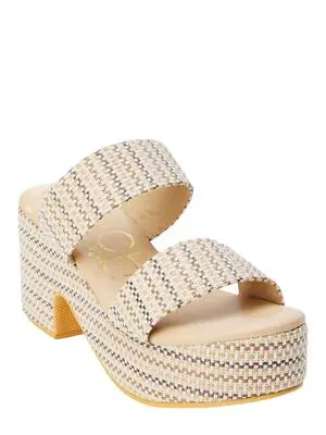 Matisse Ocean Ave Espadrille Platform Slide Sandal - Ivory Mosaic