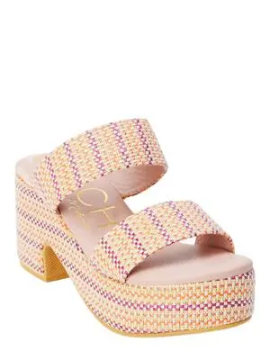 Matisse Ocean Ave Espadrille Platform Slide Sandal - Pink Mosaic