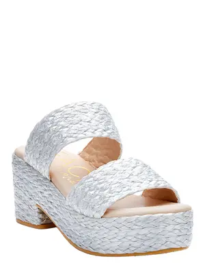 Matisse Coconuts By Matisse Ocean Ave Espadrille Platform Slide Sandal Silver