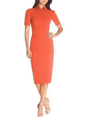 Dress The Population Dress The Population Gloria Front Zip Sheath Dress Poppy