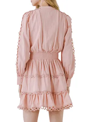 Endless Rose Endless Rose Lace Trimmed Dress Pink