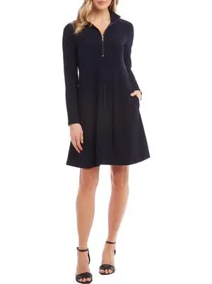 Karen Kane A-line Travel Jersey Dress - Navy