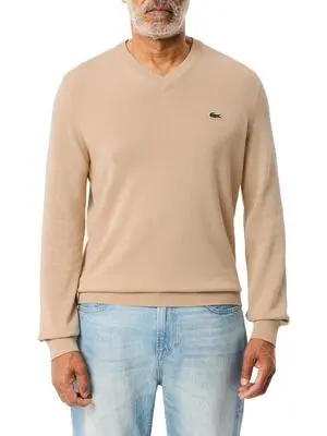 Lacoste Lacoste V-Neck Cotton Sweater Viennese