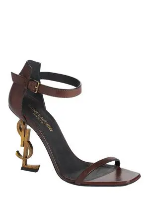 Saint Laurent Opyum Ankle Strap Sandal - Brown
