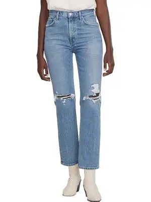 AGOLDE Wilder Ripped Straight Leg Jeans - Whiplash