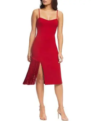 Dress The Population Rory Midi Dress - Garnet