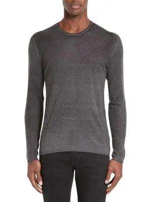 John Varvatos Silk & Cashmere Sweater - Medium Grey