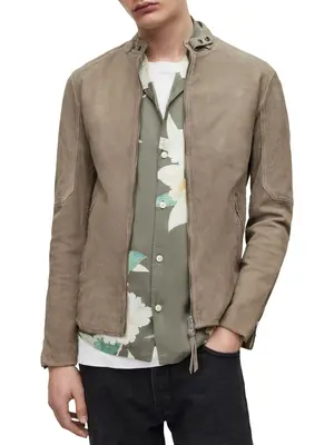 ALLSAINTS AllSaints Cora Leather Jacket Frosted Taupe
