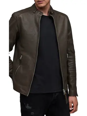 ALLSAINTS AllSaints Cora Leather Jacket Splinter Brown