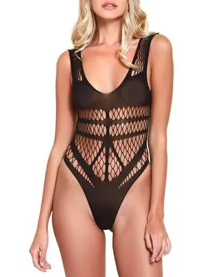 HAUTY Fishnet Teddy - Black
