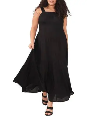 Vince Camuto Sleeveless Tiered Maxi Dress - Rich Black