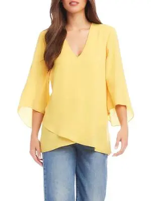Karen Kane Karen Kane Asymmetrical Crepe Top Bright Yellow