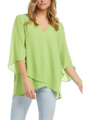 Karen Kane Karen Kane Asymmetrical Crepe Top Kiw