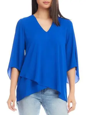 Karen Kane KAREN KANE Asymmetrical Crepe Top Lake