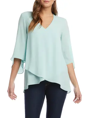 Karen Kane Karen Kane Asymmetrical Crepe Top Min
