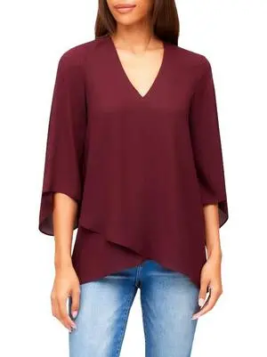 Karen Kane KAREN KANE Asymmetrical Crepe Top Wine