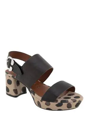 Aerosoles Platform Slingback Sandal Java Spotted Print Leather