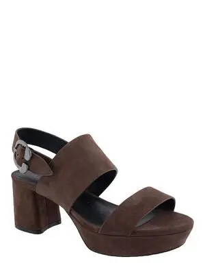 Aerosoles Platform Slingback Sandal Java Suede