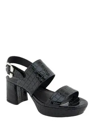 Aerosoles Platform Slingback Sandal - Jelly Croco Black