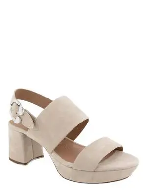Aerosoles Platform Slingback Sandal - Stone Suede