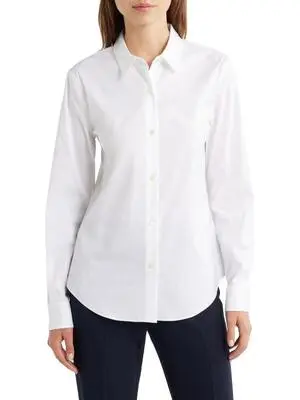 THEORY Tenia Cotton-Blend Blouse