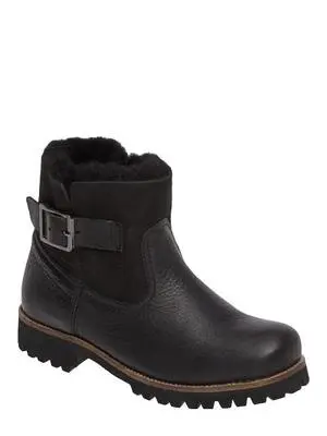 Blackstone Shearling Lined Leather Bootie Black Leather