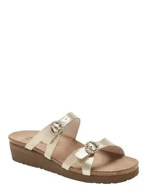 Naot Kate Rhinestone Buckle Sandal - Radiant Gold Leather