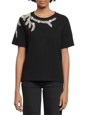 Sandro Rhinestone T-shirt - Black