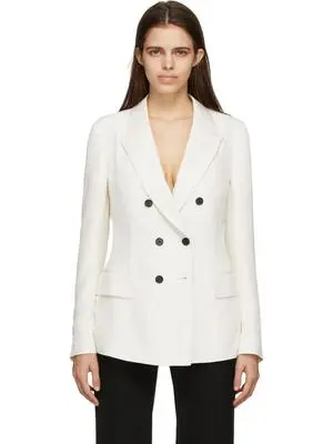 TOM FORD TOM FORD Twill Double-Breasted Blazer Aw003 Chalk