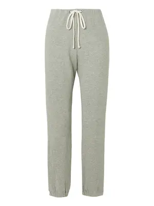 JAMES PERSE James Perse Cropped Supima Cotton-Terry Track Pants Gray