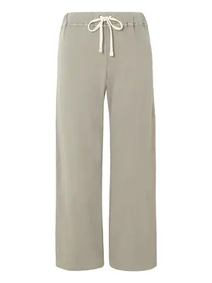 JAMES PERSE James Perse Cropped Supima Cotton-Terry Track Pants Green