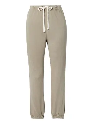 JAMES PERSE James Perse Cropped Supima Cotton-Terry Track Pants Neutrals