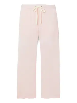 JAMES PERSE James Perse Cropped Supima Cotton-Terry Track Pants Pink