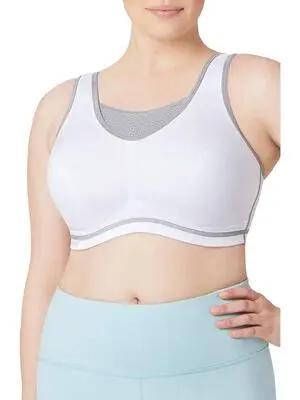 GLAMORISE No-bounce Camisole Elite Sports Bra - White/gray