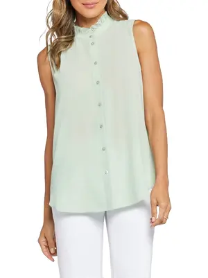 NYDJ NYDJ Print Ruffle Neck Sleeveless Top Beginning