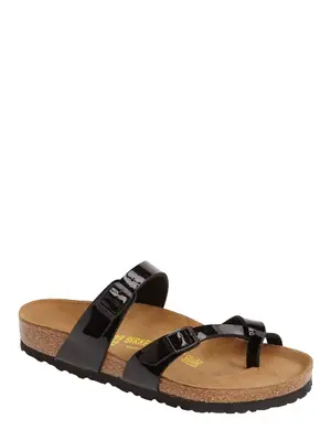 BIRKENSTOCK Birkenstock Mayari Birko-Flor Sandal Black Patent/ Black