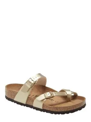 BIRKENSTOCK Birkenstock Mayari Birko-Flor Sandal Gold Faux Leather