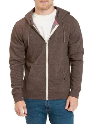 THREADS 4 THOUGHT Trim Fit Heathered Fleece Zip Hoodie Espresso