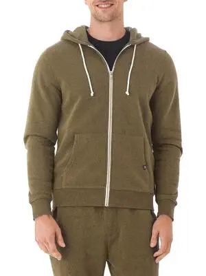 THREADS 4 THOUGHT Trim Fit Heathered Fleece Zip Hoodie Kelp