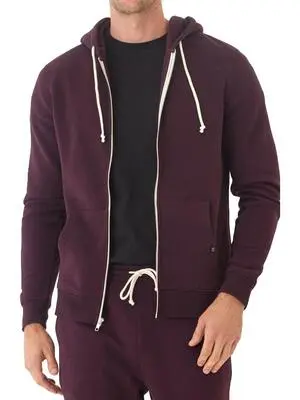 THREADS 4 THOUGHT Trim Fit Heathered Fleece Zip Hoodie - Ultra Maroon
