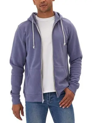 THREADS 4 THOUGHT Trim Fit Heathered Fleece Zip Hoodie Zinc