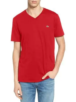 Lacoste Regular Fit V-neck T-shirt - Red