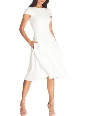 Dress The Population Livia Fit & Flare Dress - Ivory