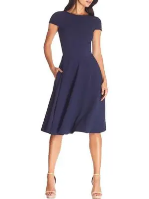 Dress The Population Livia Fit & Flare Dress - Midnight