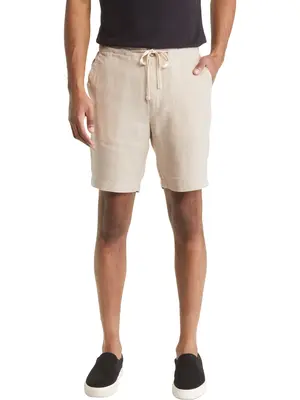 Vince Vince Lightweight Hemp Blend Drawstring Shorts Beach Sand