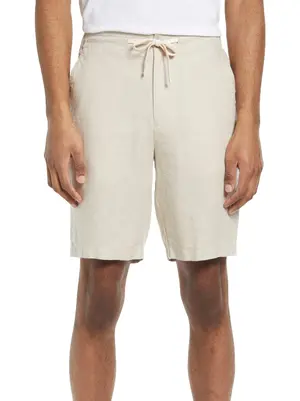 Vince Vince Lightweight Hemp Blend Drawstring Shorts Desert Sand